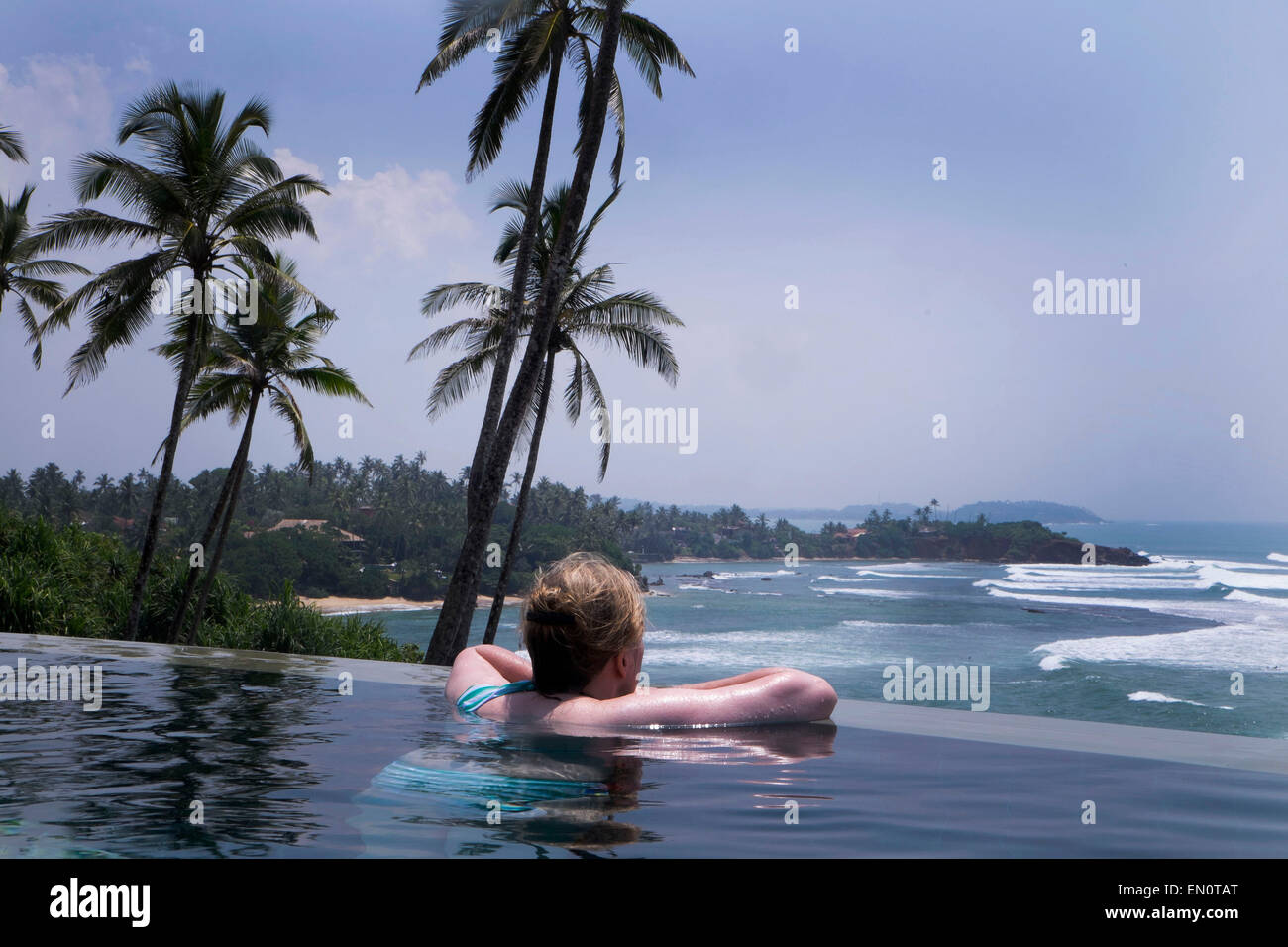 Cape Weligama,Sri Lanka: Moon Pool swimming pool Stock Photo - Alamy