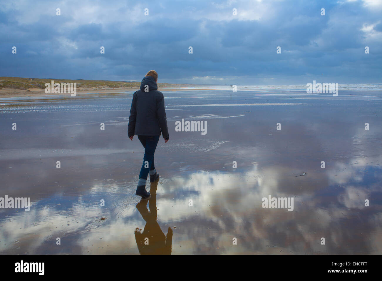 Cold weather relax on beach hi-res stock photography and images - Alamy