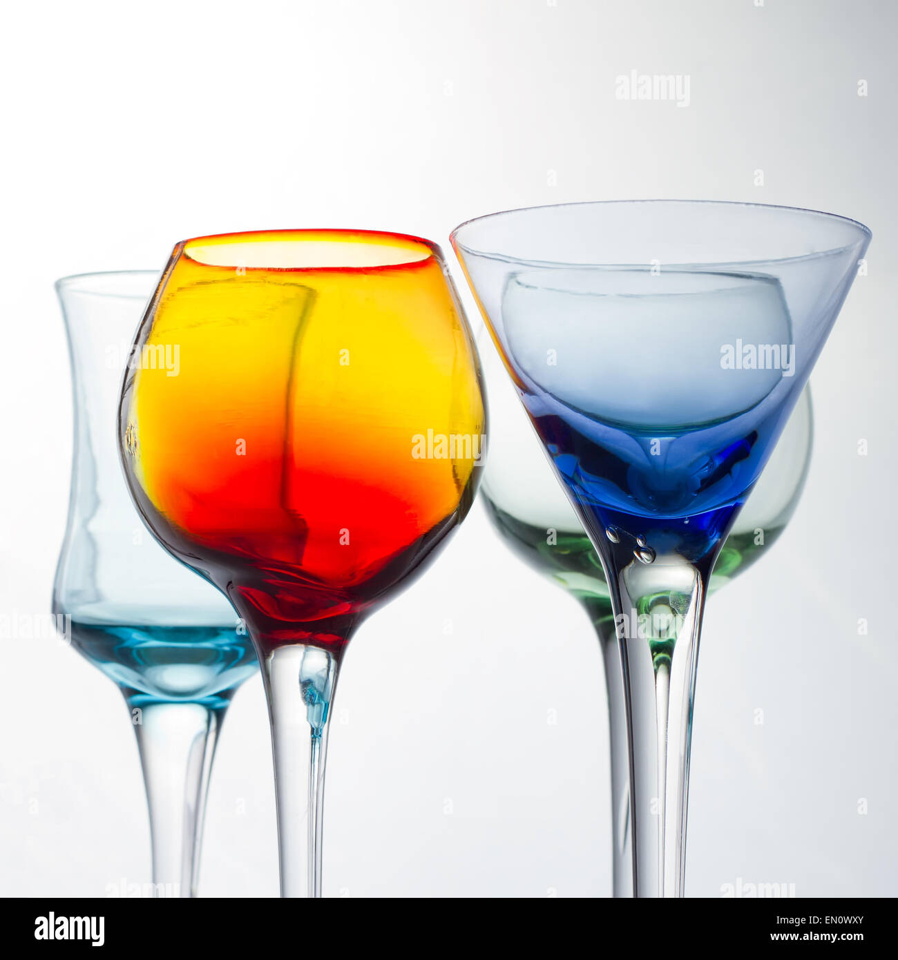Set of colorful cocktail glasses Stock Photo - Alamy