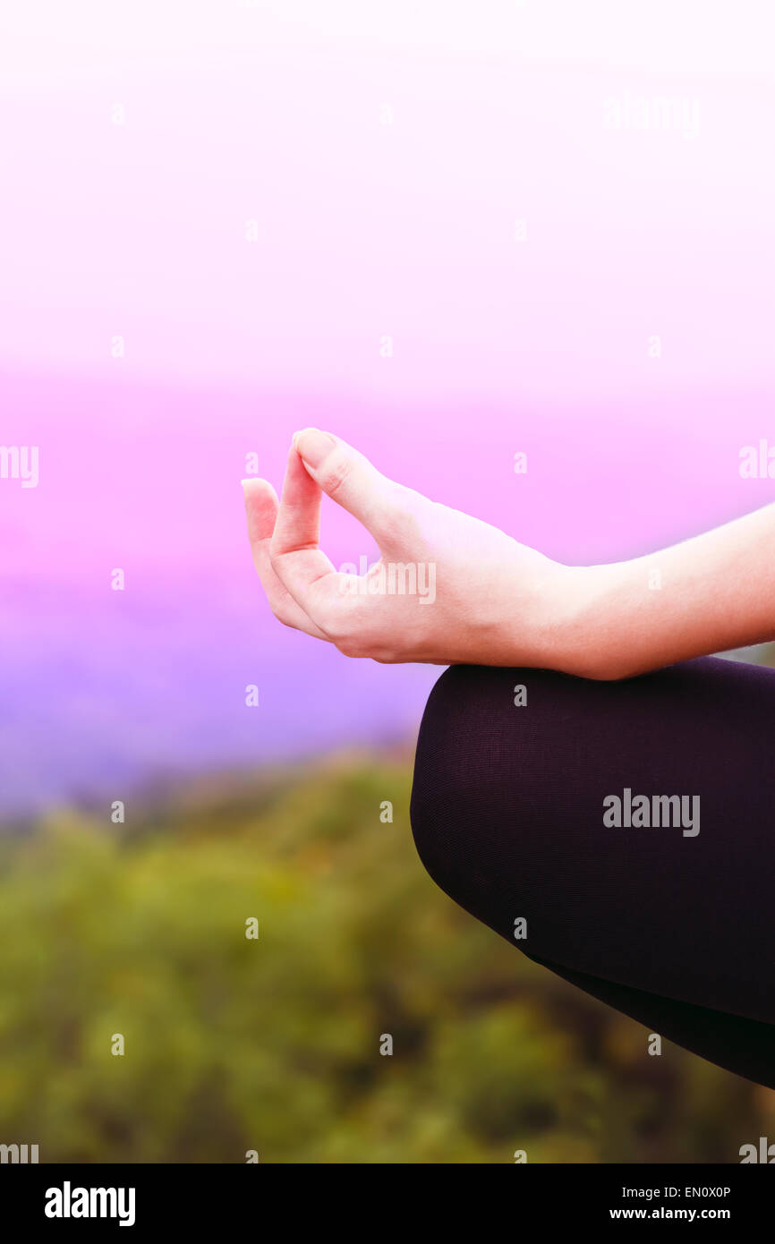 Yoga woman in lotus pose hi-res stock photography and images - Alamy