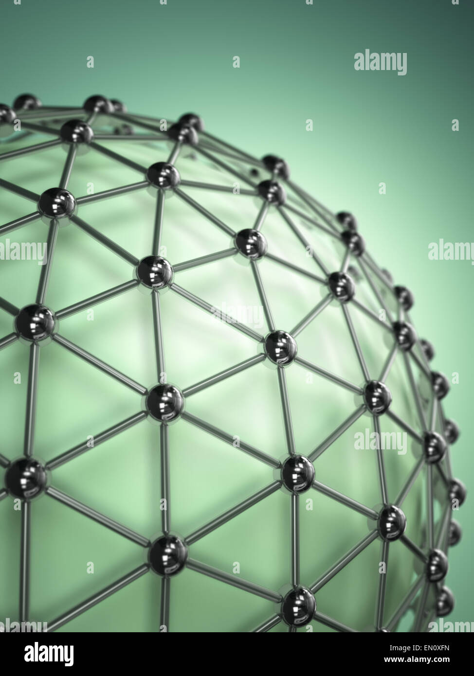 Lattice sphere. Concept of molecule. Abstract background. 3d Stock ...