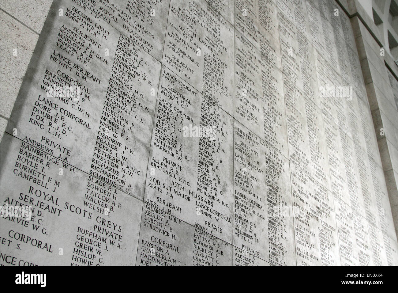 The names of soldiers killed during the fighting around Ypres during ...