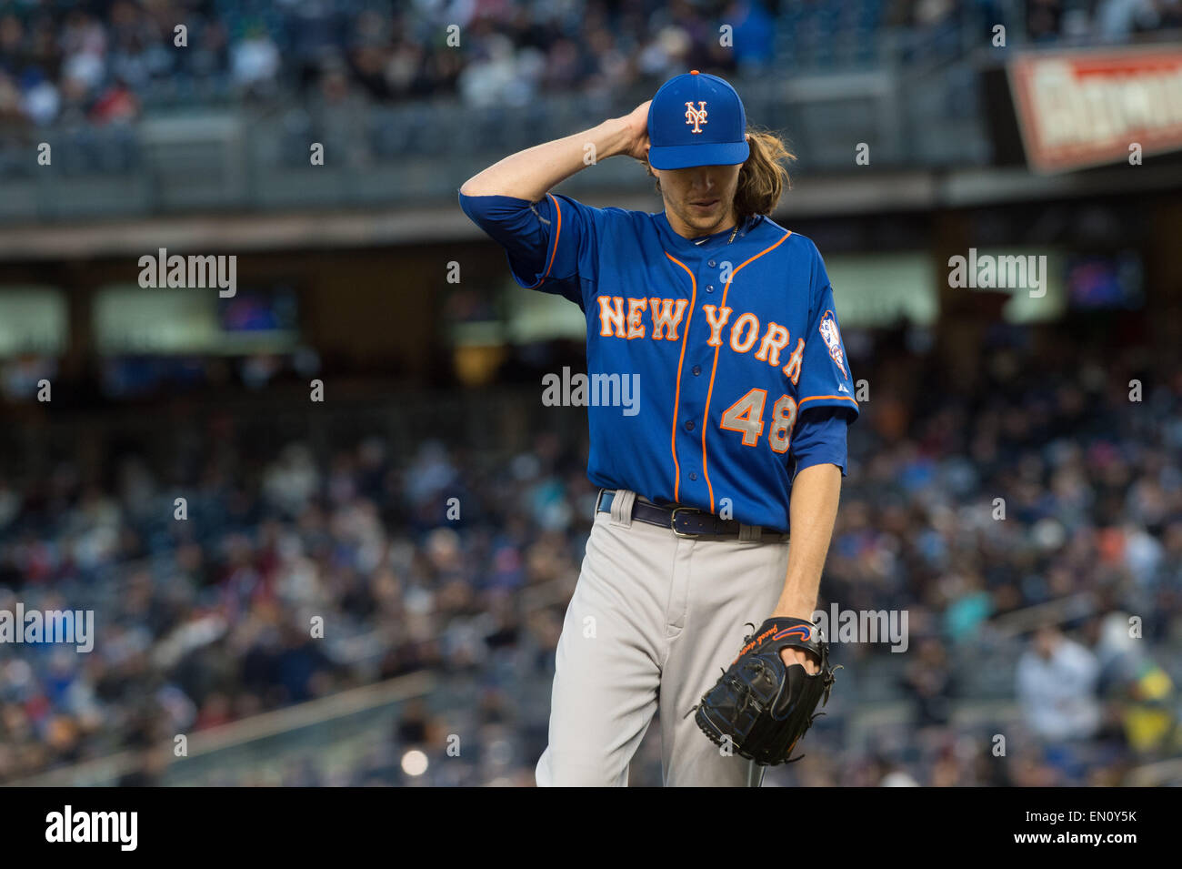 Bronx, New York, USA. 24th Apr, 2015. Mets pitcher JACOB DEGROM after ...