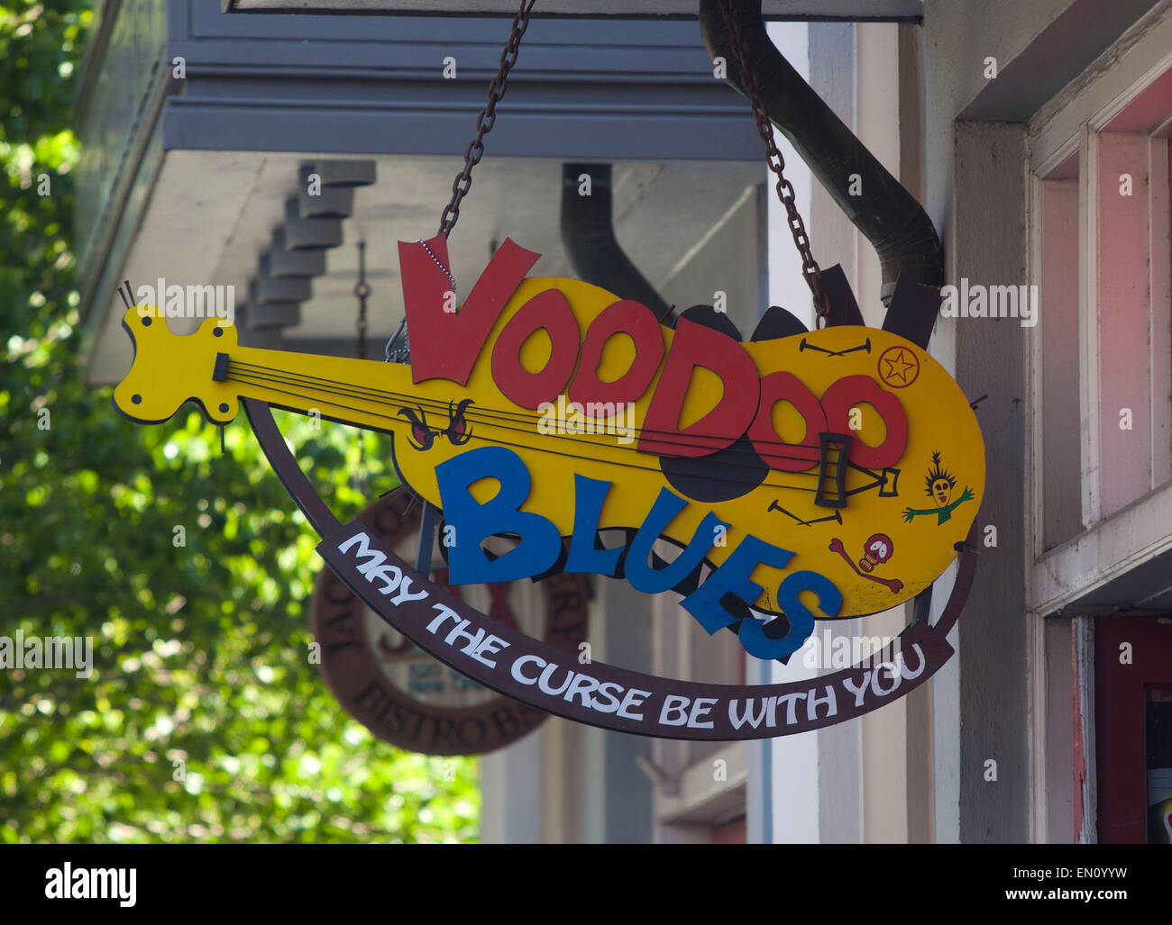 New Orleans,Louisiana: Voodoo Blues club sign in French Quarter Stock ...