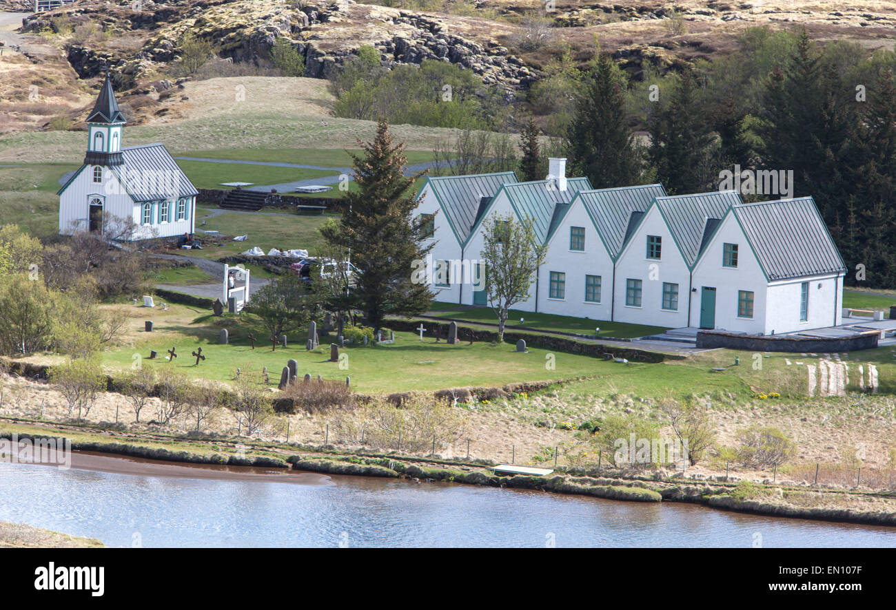 Thingvellir Church iceland Stock Photo - Alamy