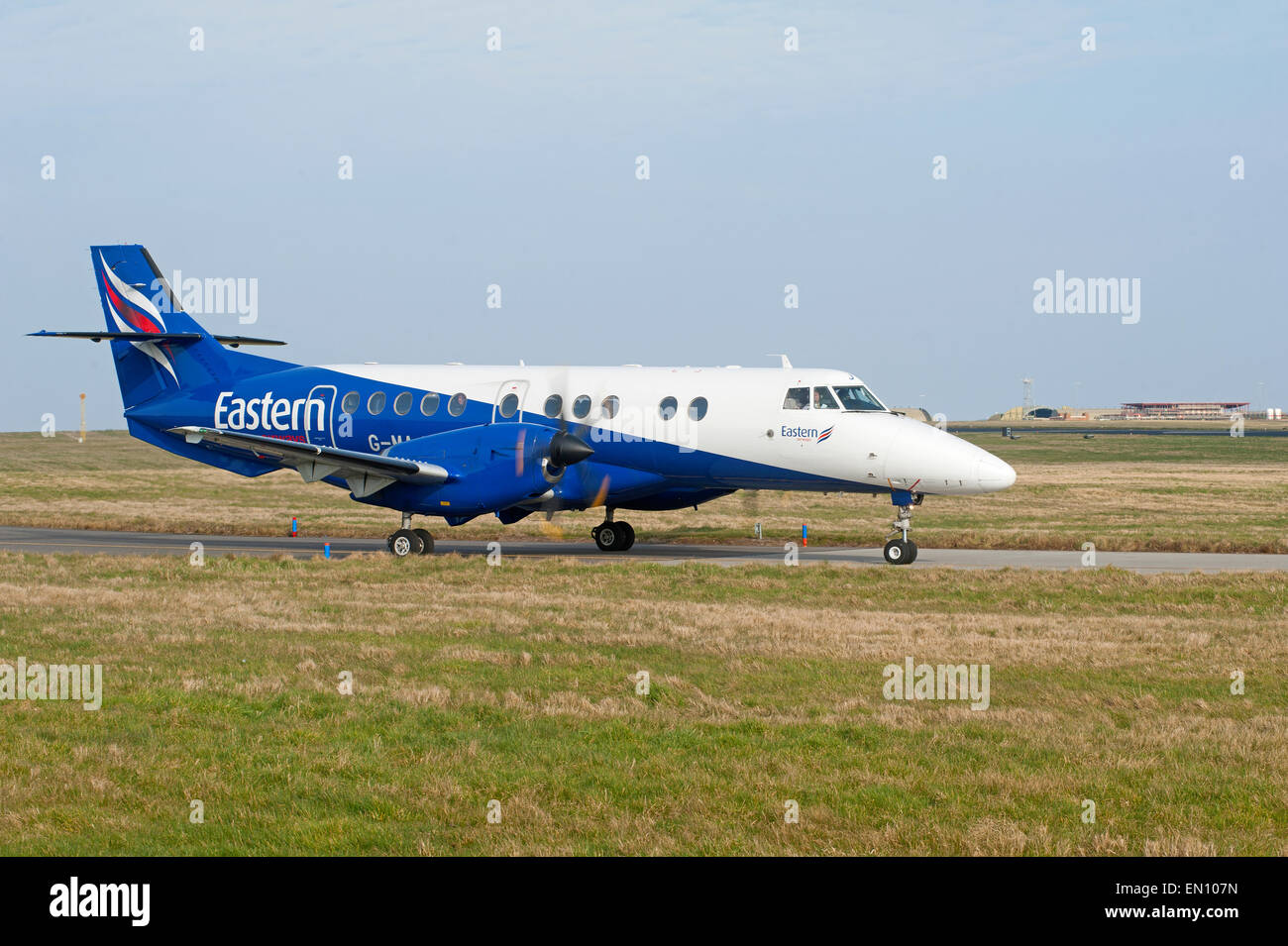 Eastern Airways civil passenger Jetstream 41 aircraft on crew transfer ...