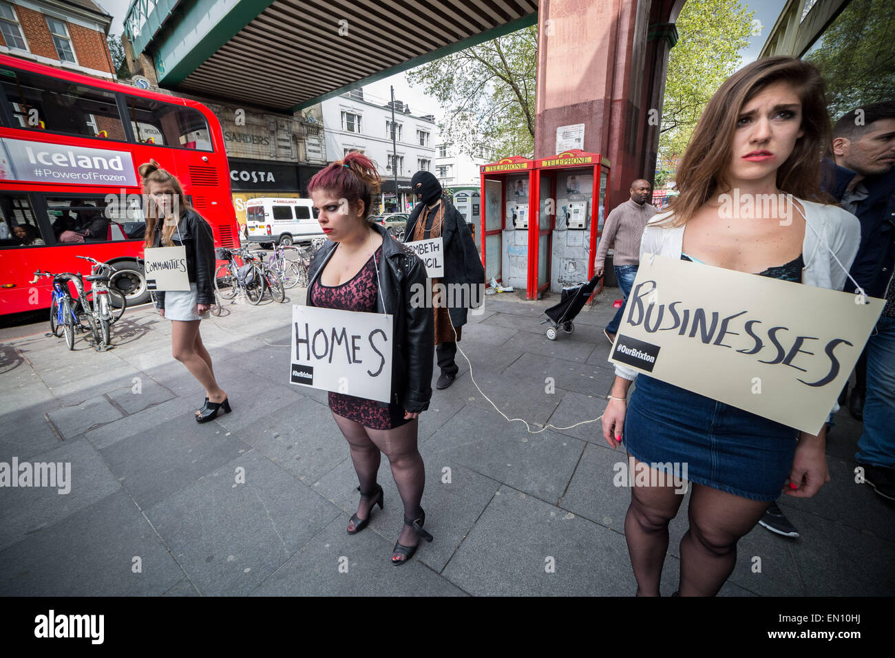 Anti-gentrification protesters outside Brixton arches protesting the ...
