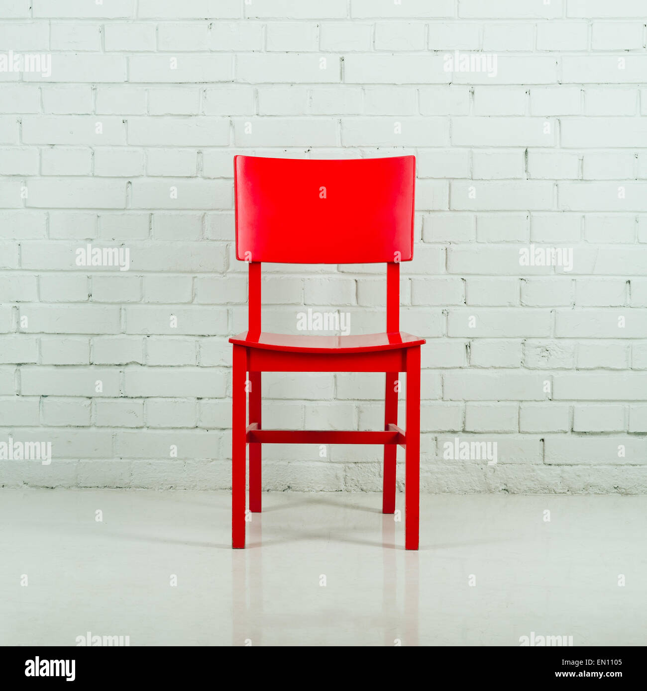 Red wooden chair Stock Photo - Alamy