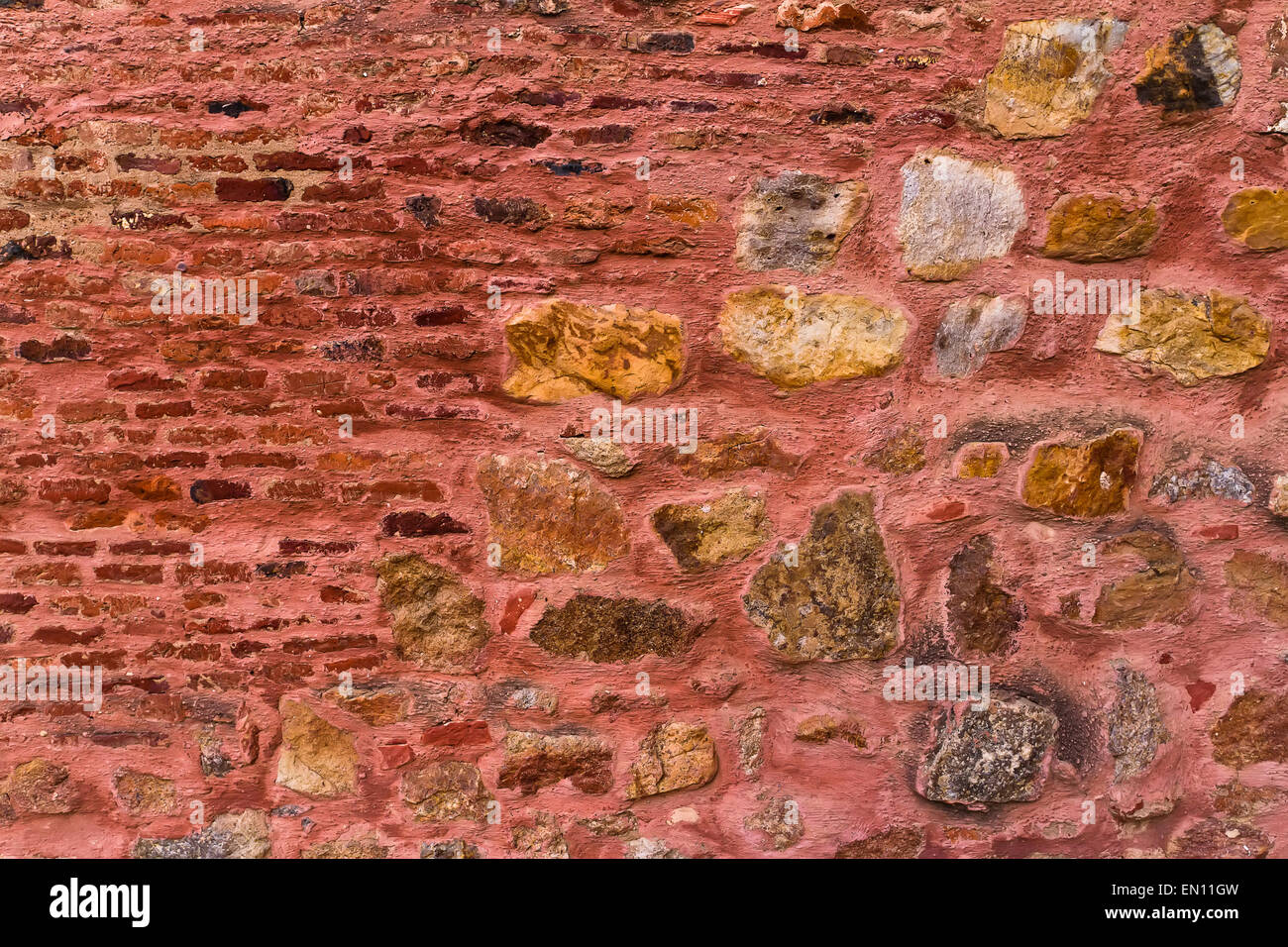 Unique stone wall of the Red Fort. India, Delhi Stock Photo - Alamy