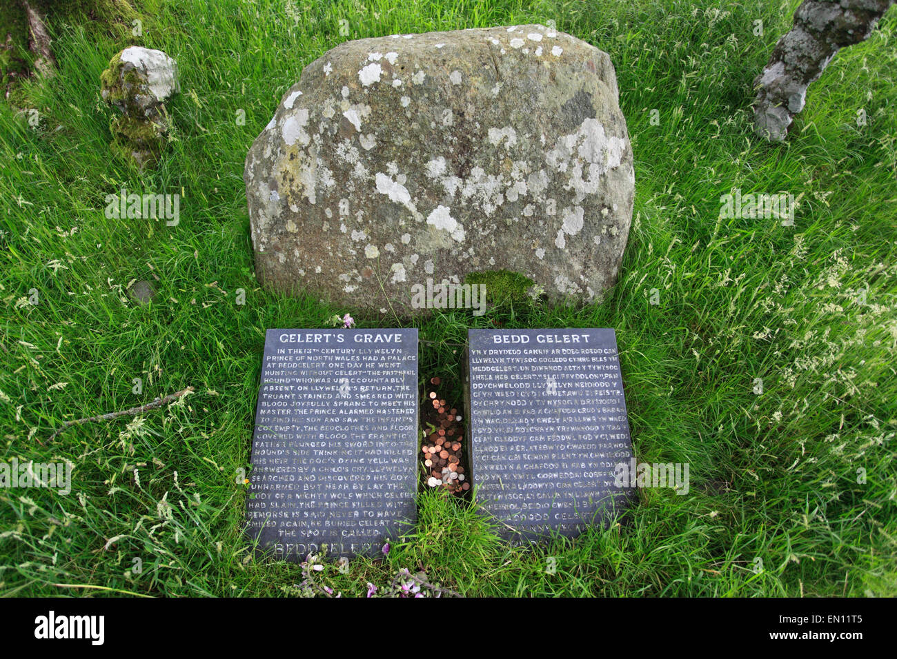 Gelert's Grave with English and Welsh transcripts, Beddgerlert ...