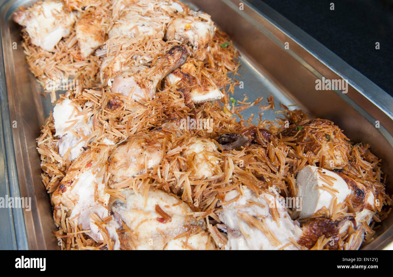 Chicken festival pieces on display at an oriental restaurant buffet ...