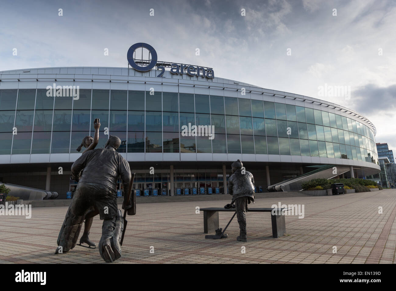 statues and sculptures at O2 arena, Prague, Vysocany, Czech republic ...