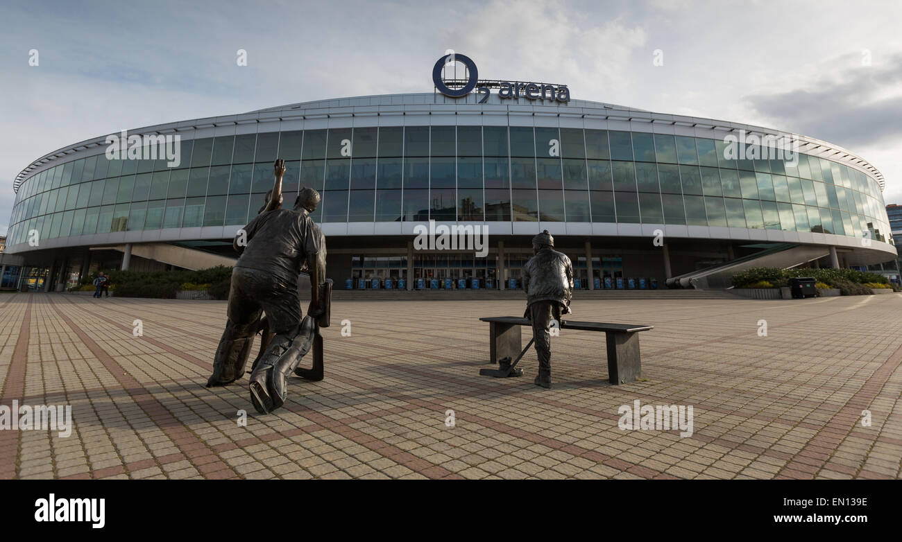 statues and sculptures at O2 arena, Prague, Vysocany, Czech republic ...