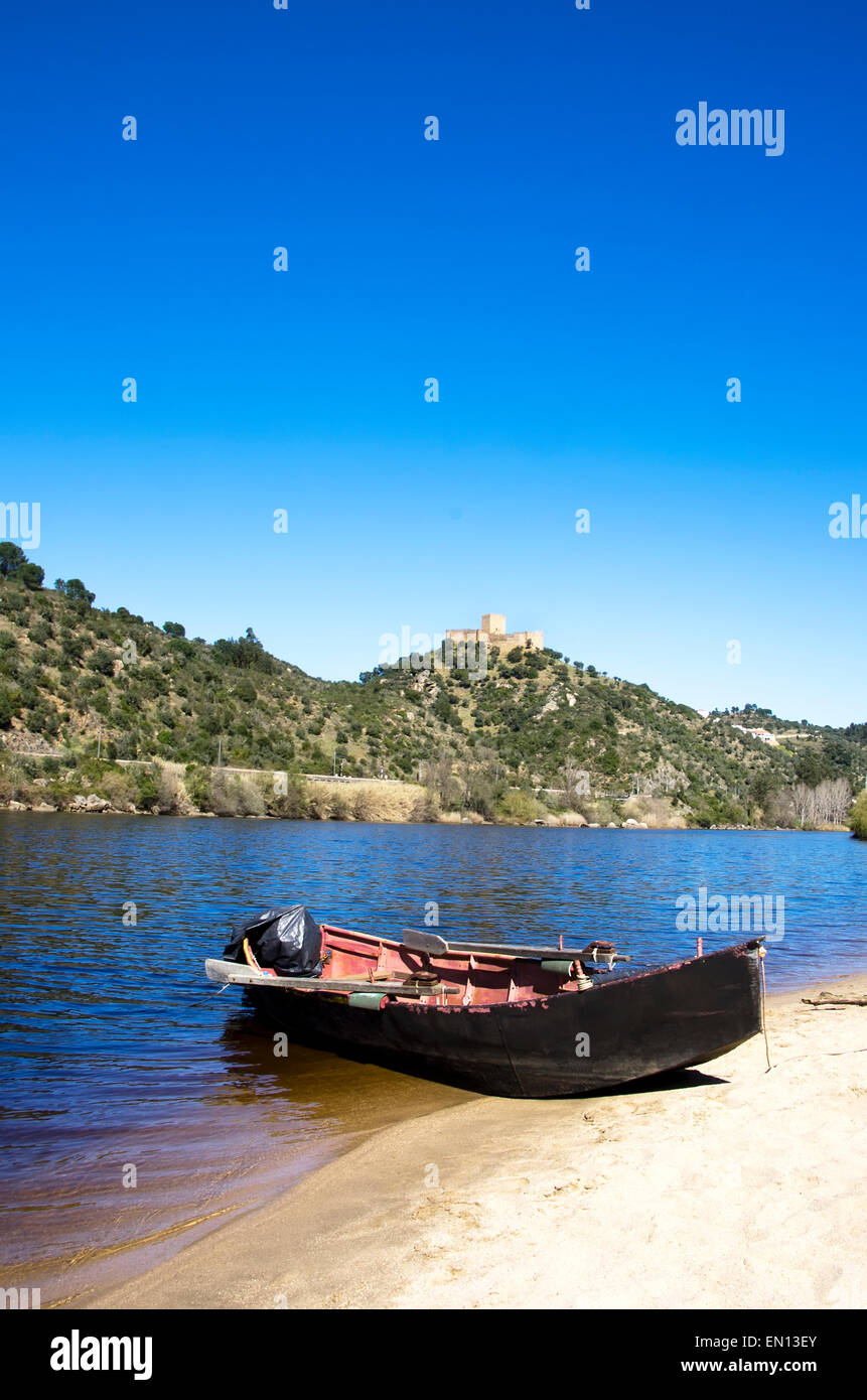old boat in tejo river Stock Photo - Alamy