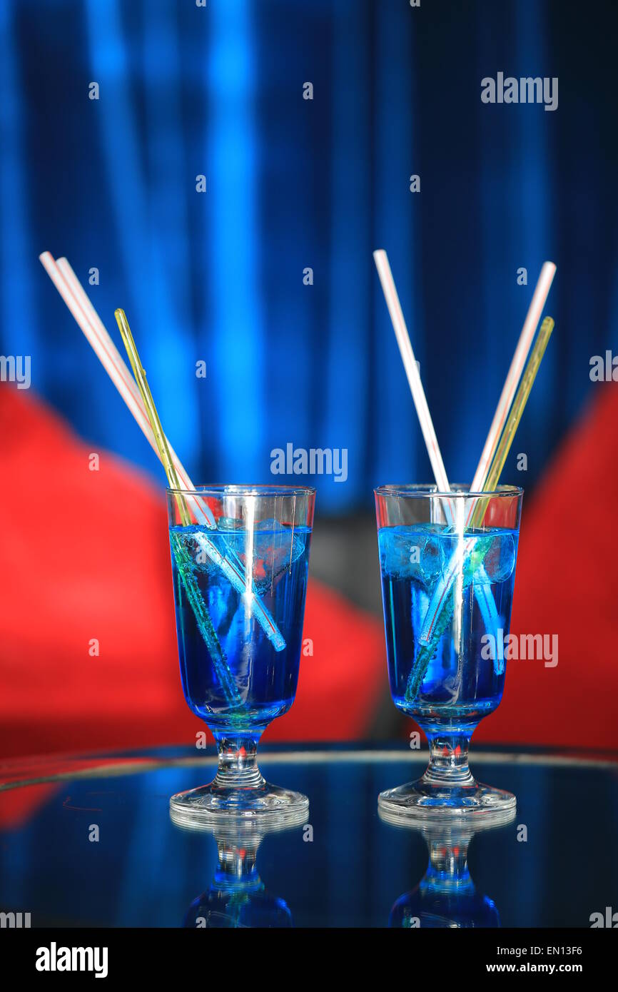 Two blue cocktail Stock Photo - Alamy