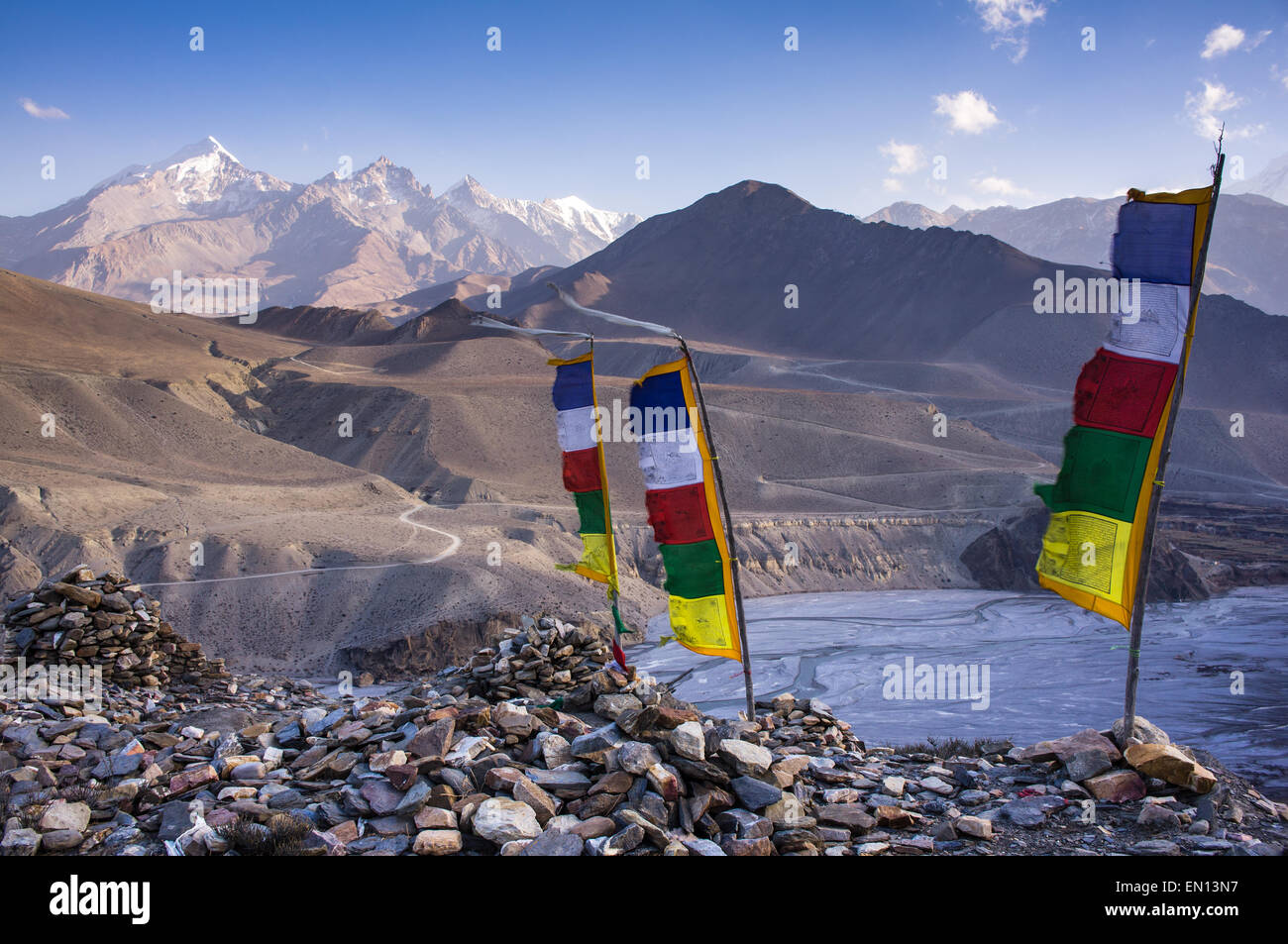 View of the mountains in Southern Mustang, near Kagbeni, Nepal Stock ...