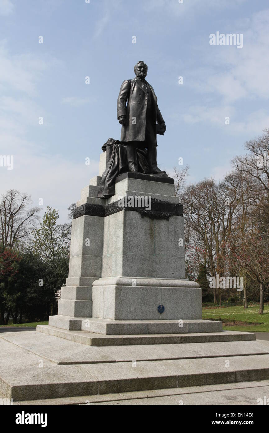 Statue of Andrew Carnegie in Pittencrieff Park Dunfermline Fife ...