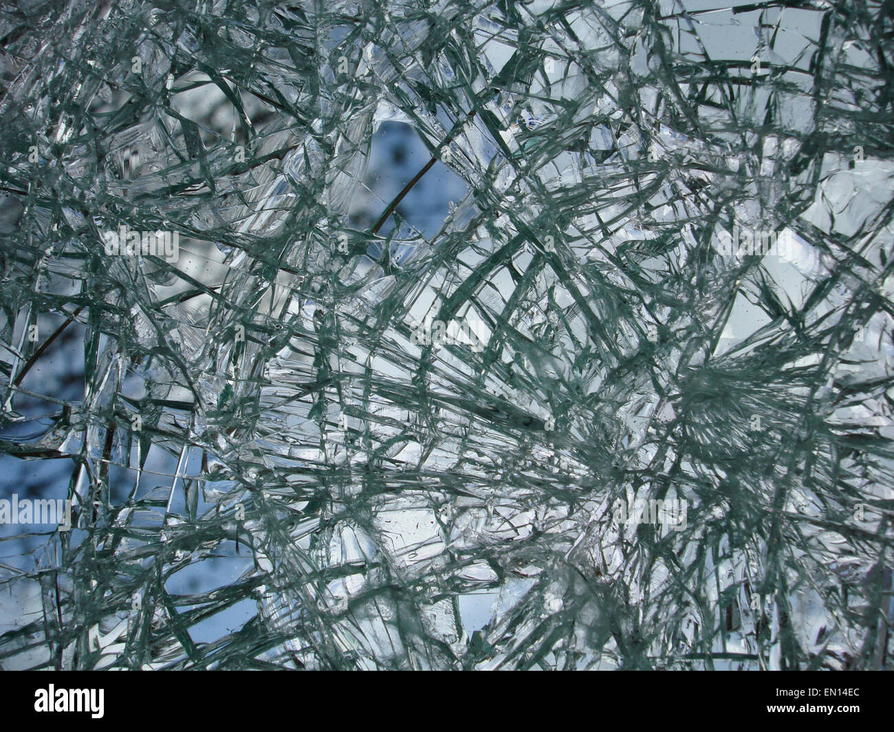 Shattered Car Windshield Glass Stock Photo - Alamy