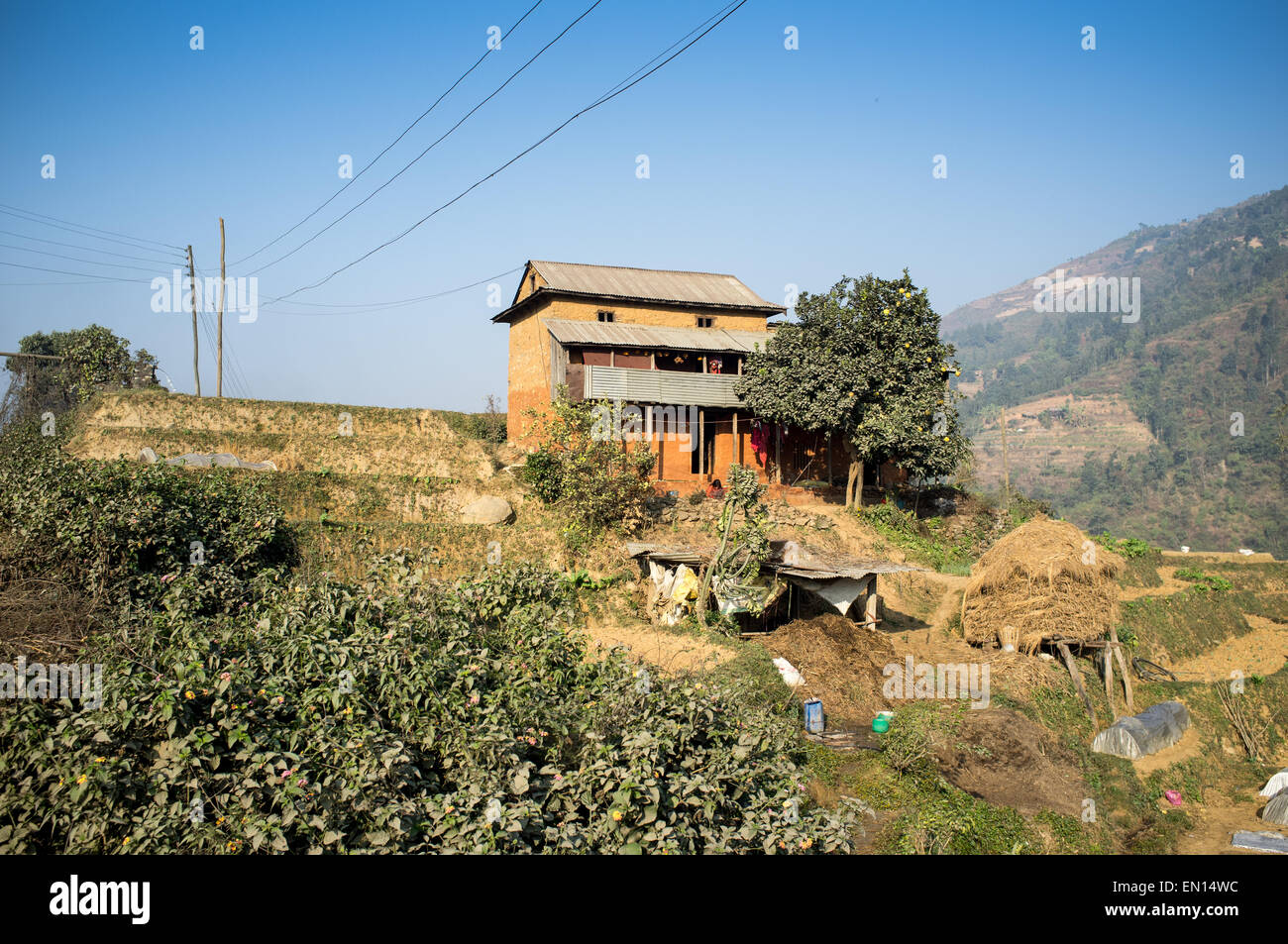 Nepal tharu house hi-res stock photography and images - Alamy