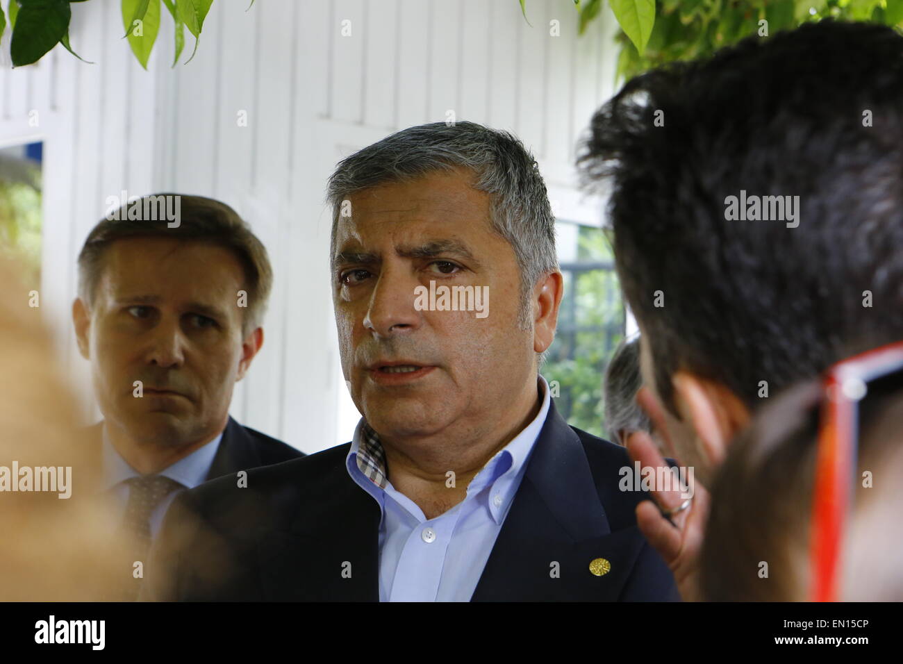 Athens, Greece. 25th April 2015. The president of KEDE and Mayor of the ...