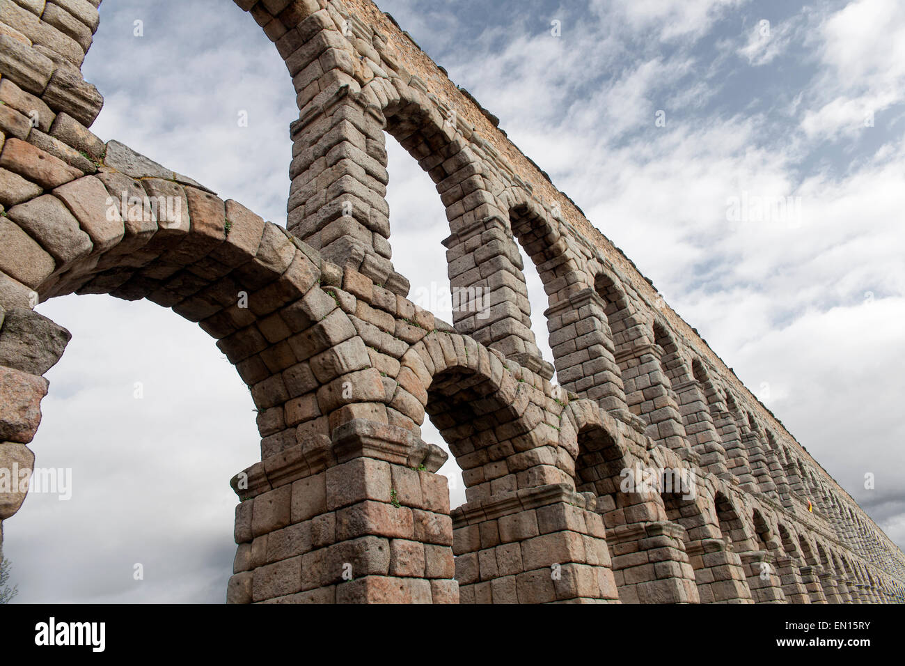an old stone aqueduct in Segovia, Spain Stock Photo - Alamy