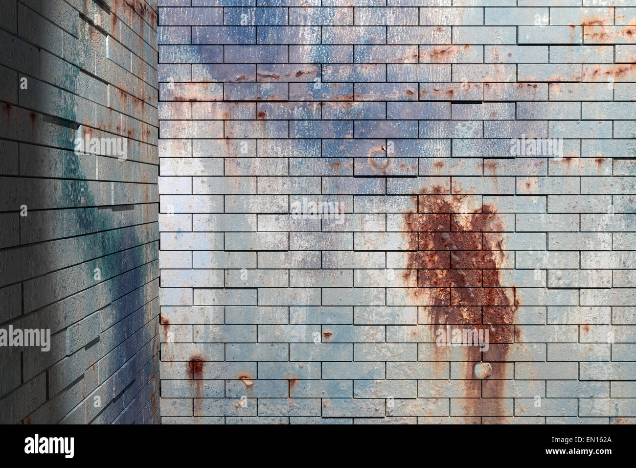 3d rendering of an old and dirty brick wall Stock Photo - Alamy