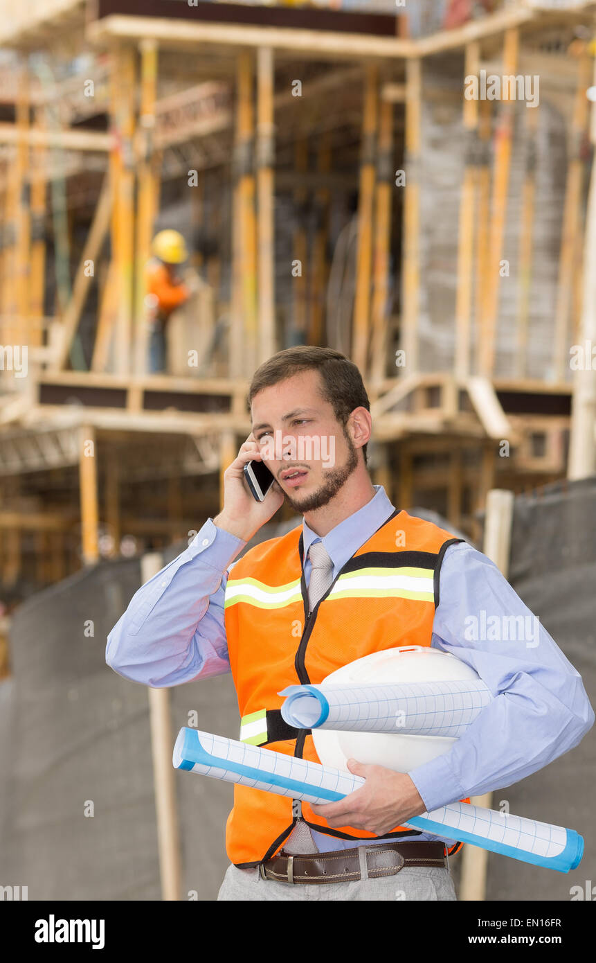 young handsome architect supervising a construction Stock Photo - Alamy young handsome architect supervising a construction Stock Photo - Alamy