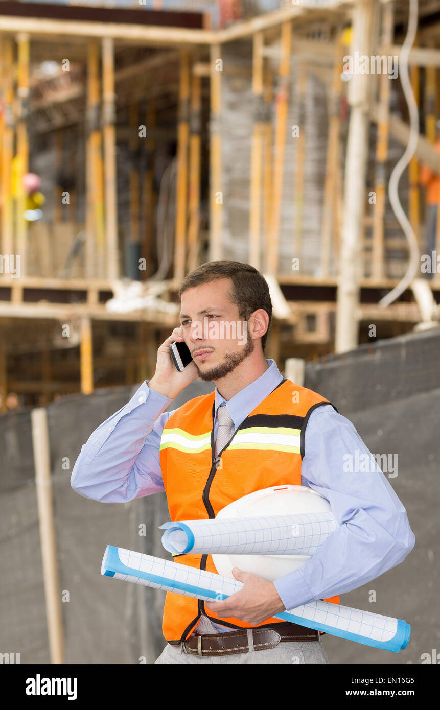 young handsome architect supervising a construction Stock Photo - Alamy young handsome architect supervising a construction Stock Photo - Alamy