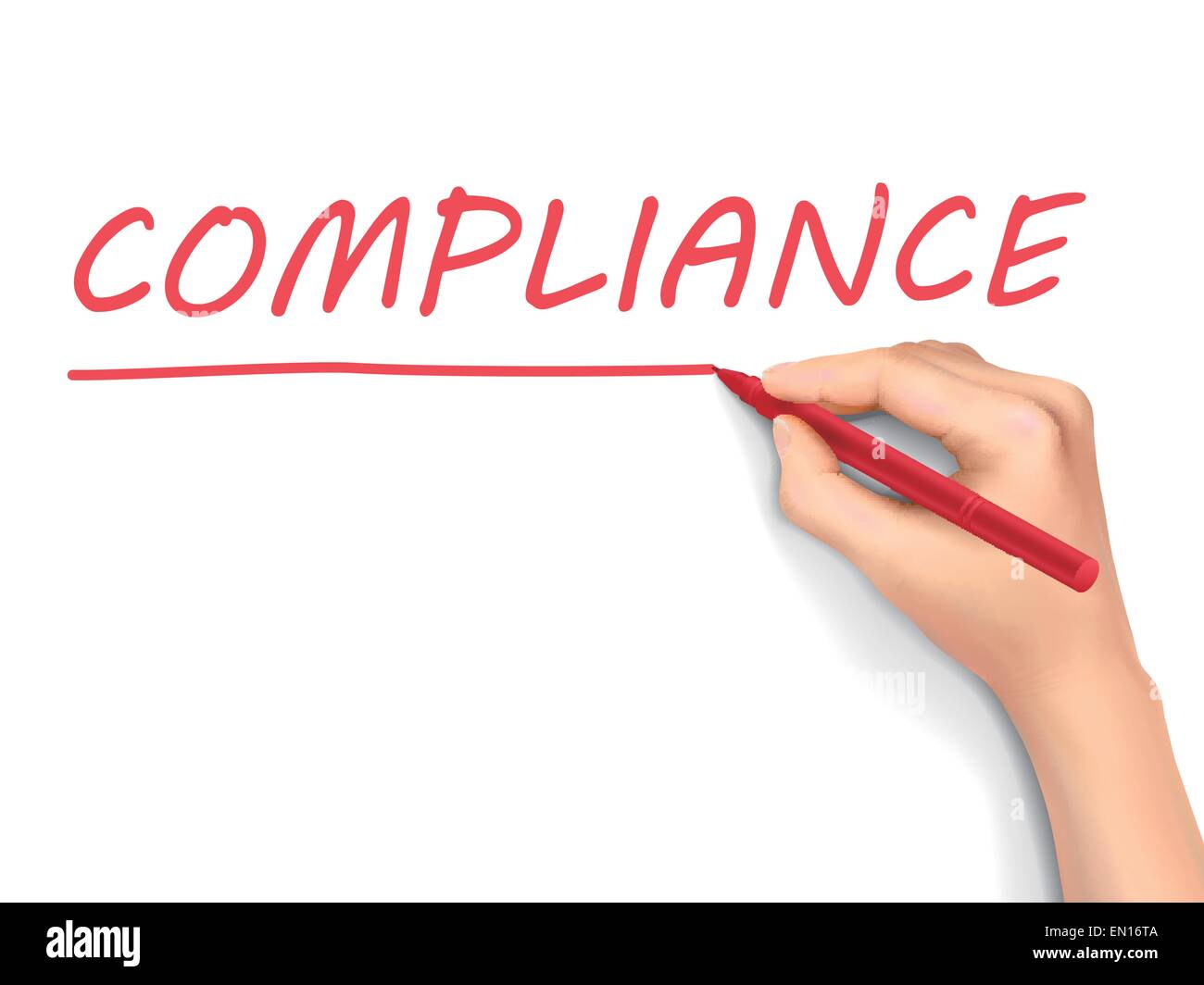 compliance word written by hand on a transparent board Stock Vector ...
