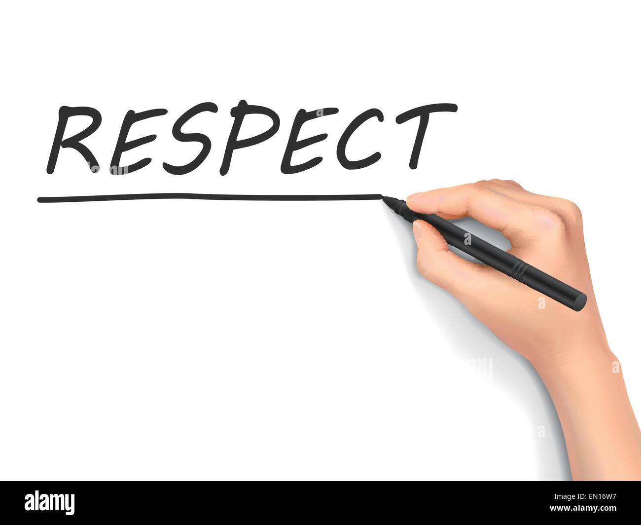 respect word written by hand on white background Stock Vector Image ...
