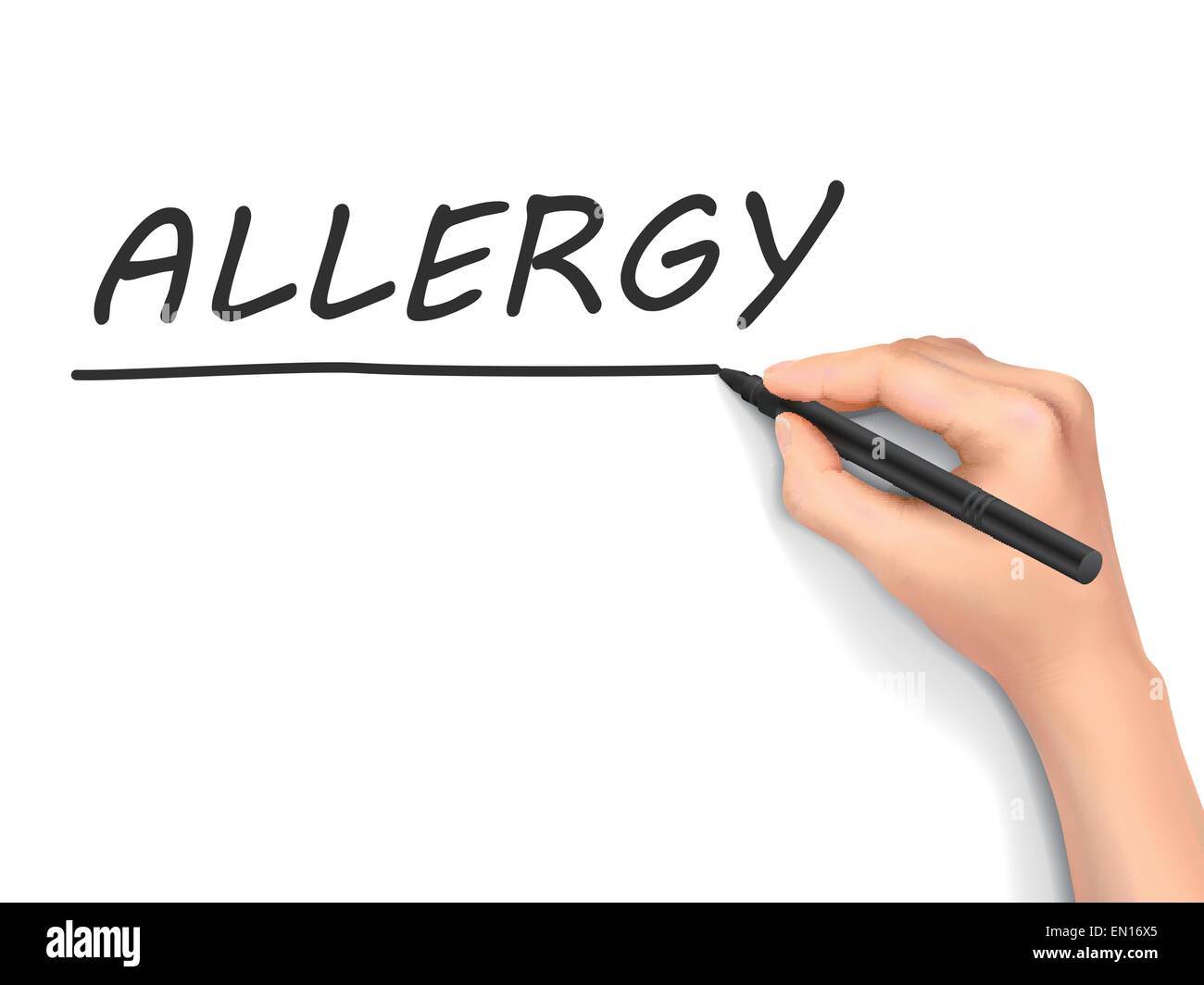 allergy word written by hand on white background Stock Vector Image ...