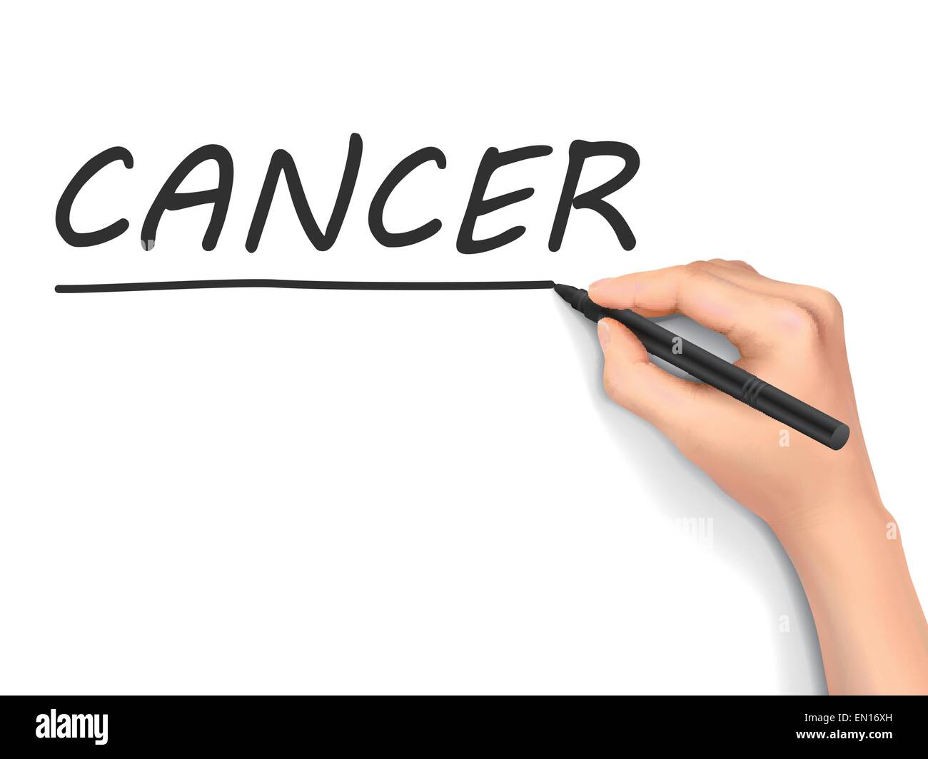 cancer word written by hand on white background Stock Vector Image ...