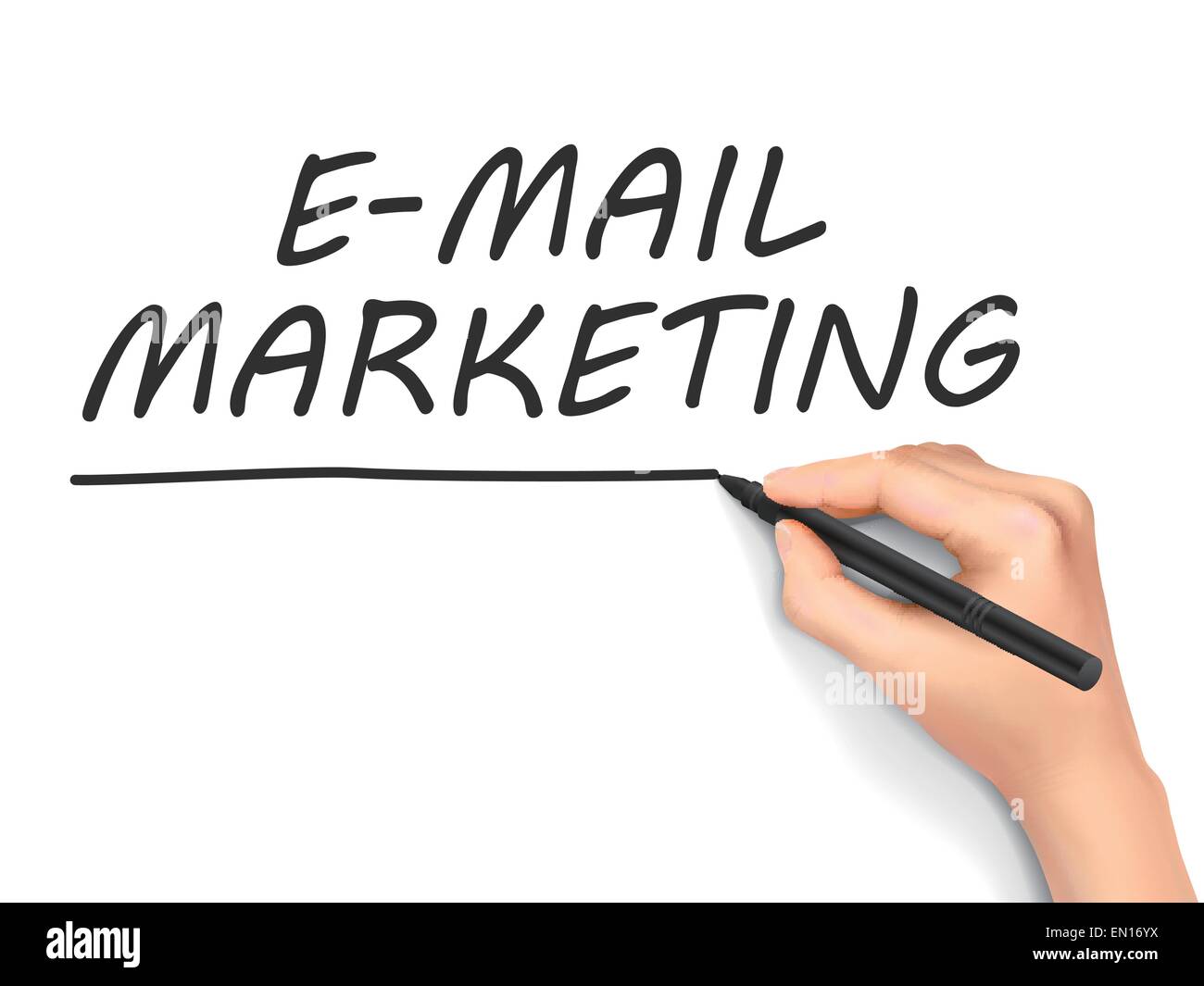 e-mail marketing words written by hand on white background Stock Vector ...