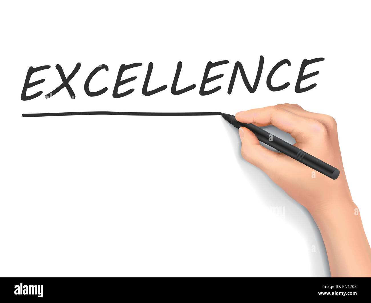 excellence word written by hand on white background Stock Vector Image ...