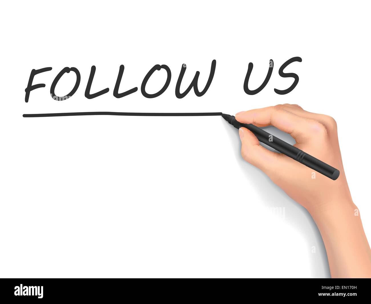 follow us words written by hand on white background Stock Vector Image ...