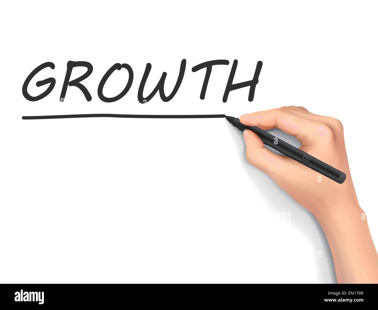 growth word written by hand on white background Stock Vector Image ...