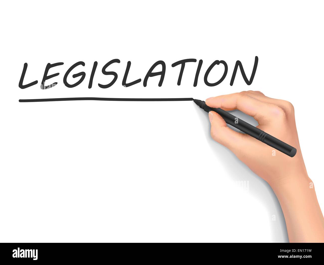 legislation word written by hand on white background Stock Vector Image ...