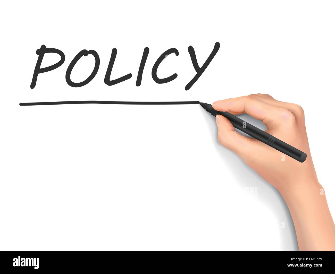 policy word written by hand on white background Stock Vector Image ...