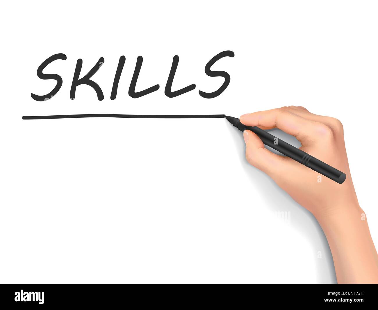 skills word written by hand on white background Stock Vector Image ...