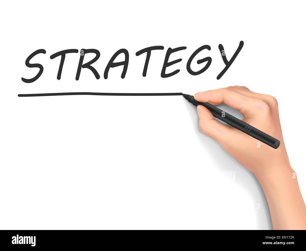 strategy concept written by hand on white background Stock Vector Image ...
