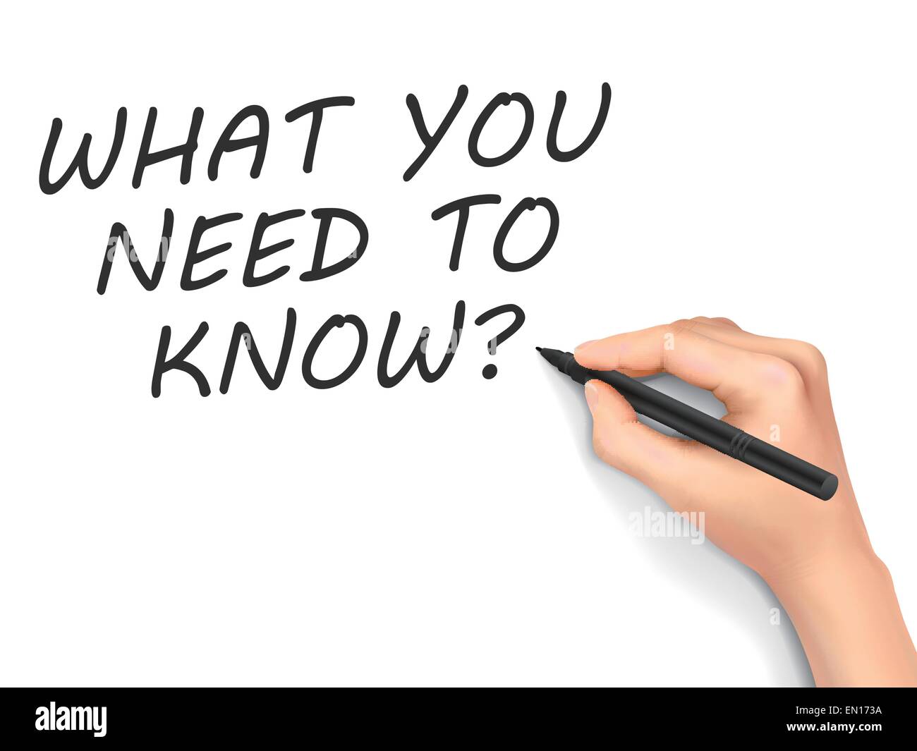 What you need to know written by hand on a transparent board Stock ...