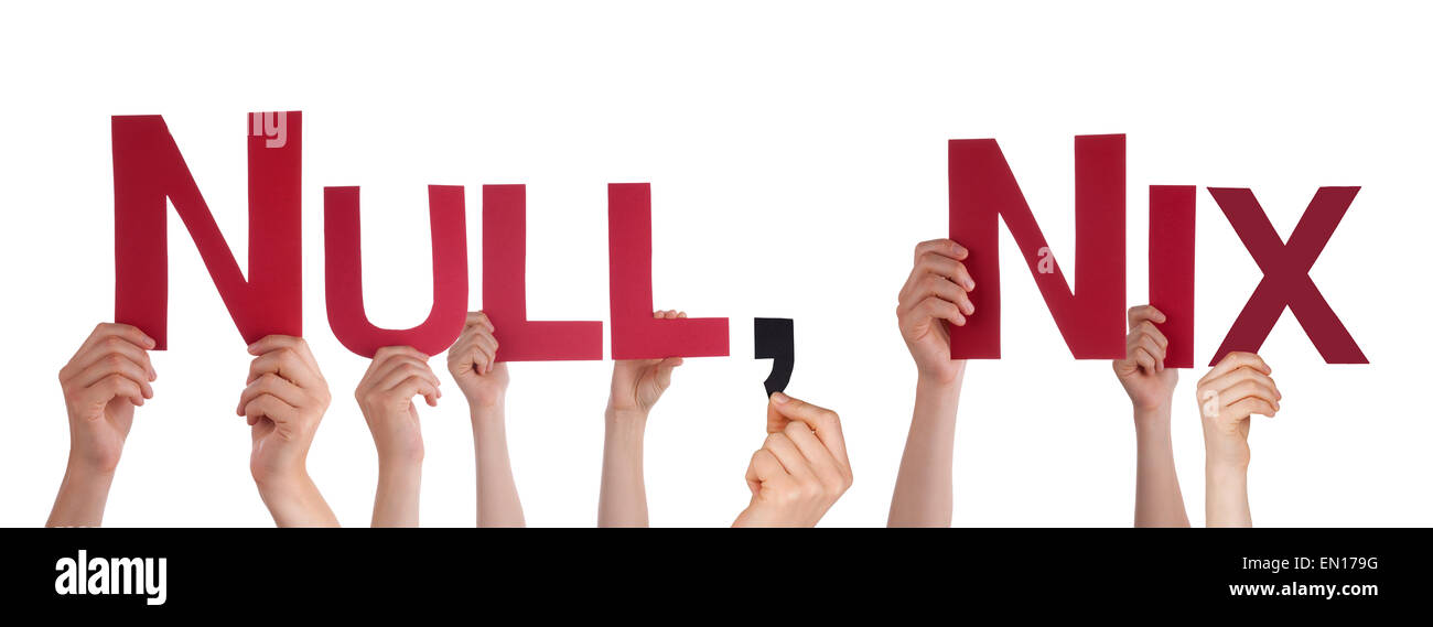 Many Caucasian People And Hands Holding Red Straight Letters Or ...