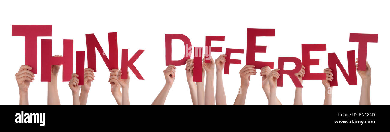 Many Caucasian People And Hands Holding Red Letters Or Characters ...