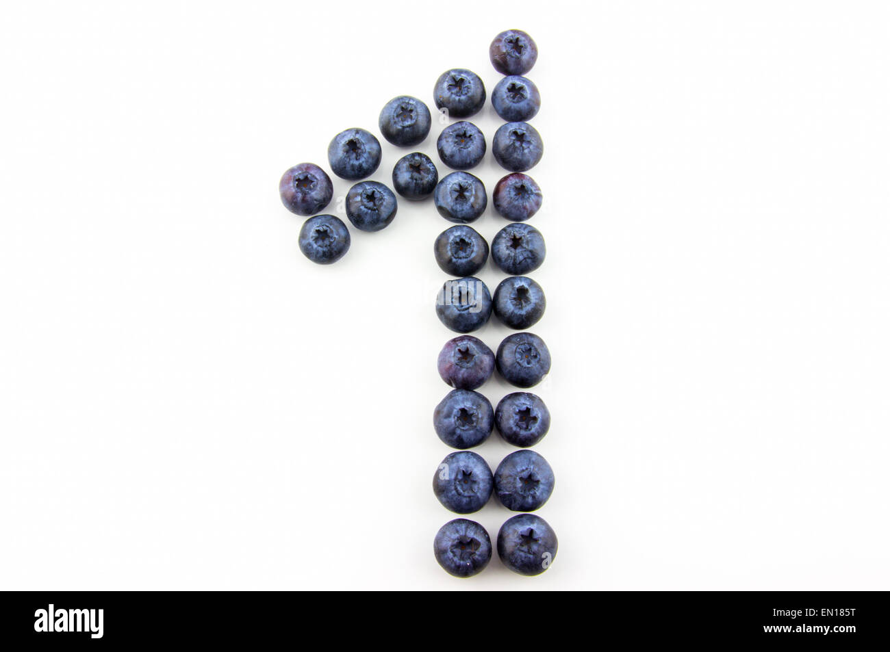 Number one concept made of blueberries Stock Photo - Alamy