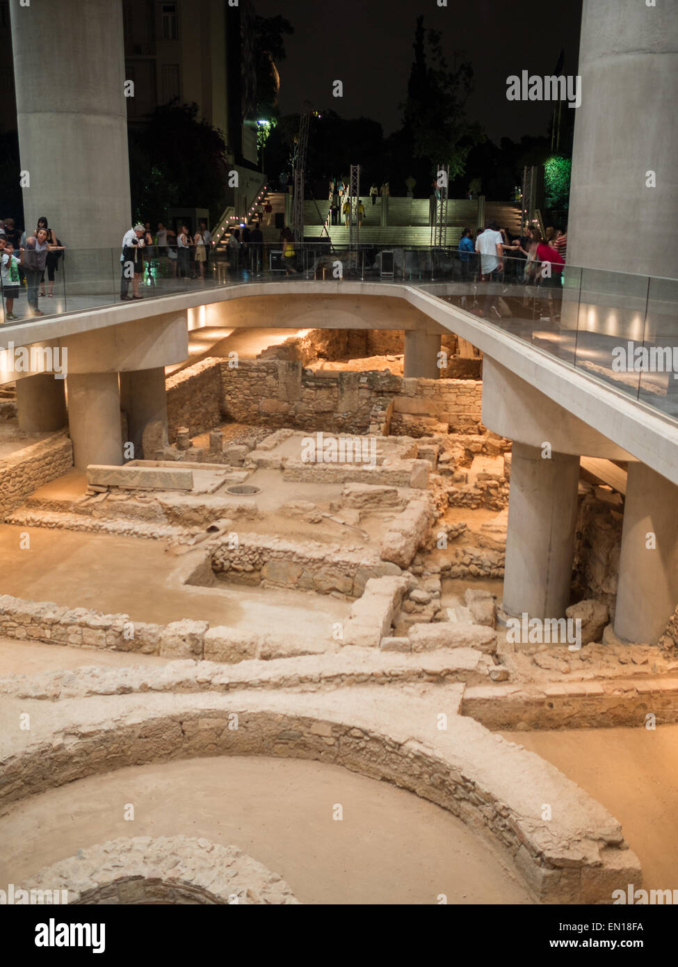 The ruins at the entrance to the Acropolis Museum Stock Photo - Alamy
