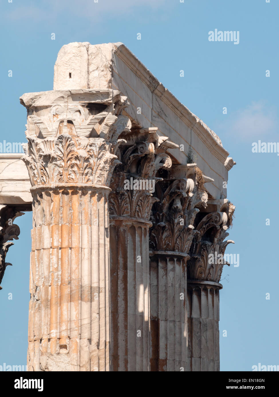Corinthian chapiters of the columns of Olympian Zeus temple ruins in ...