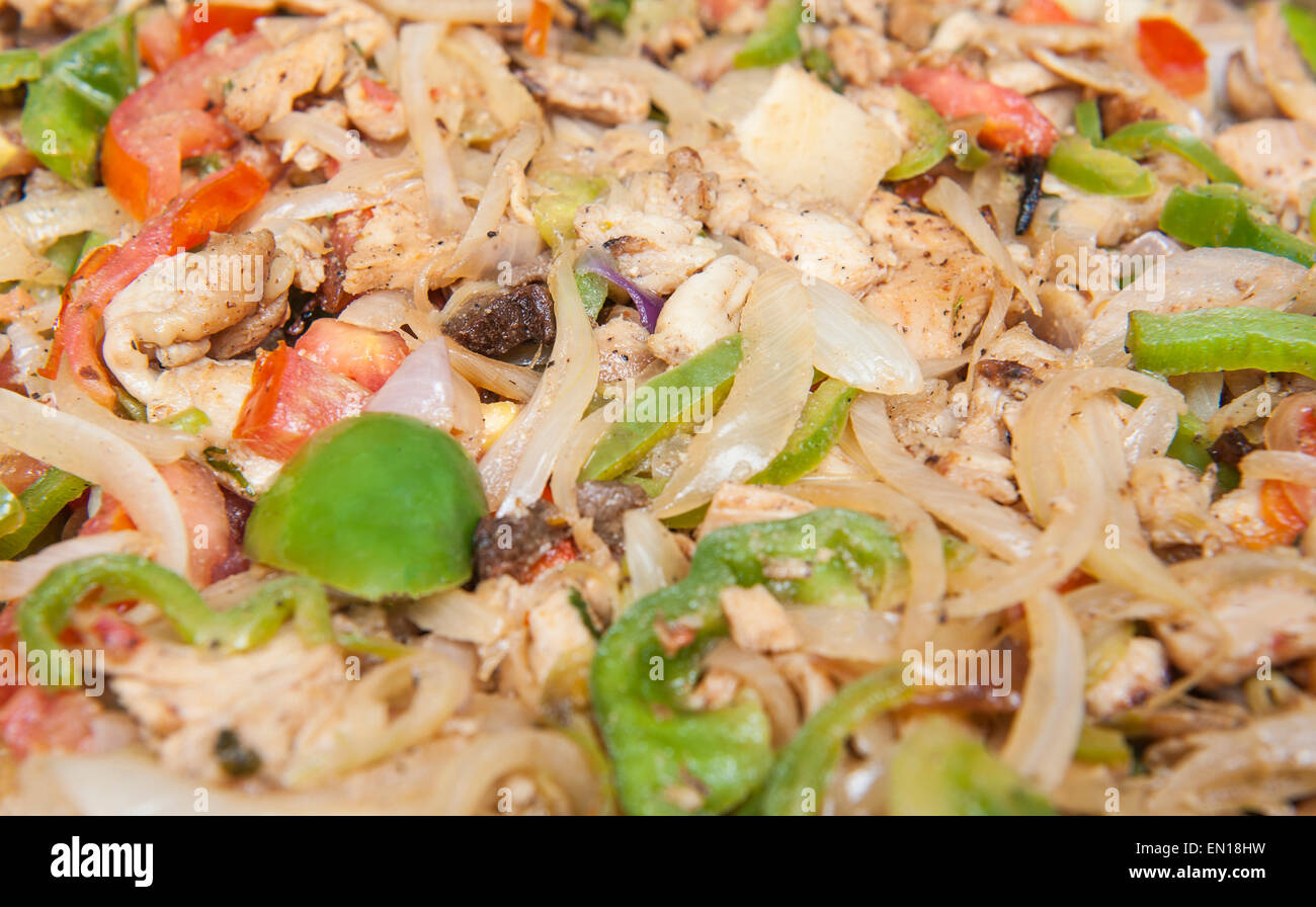 Closeup detail of chicken shawarma dish on display at an oriental ...