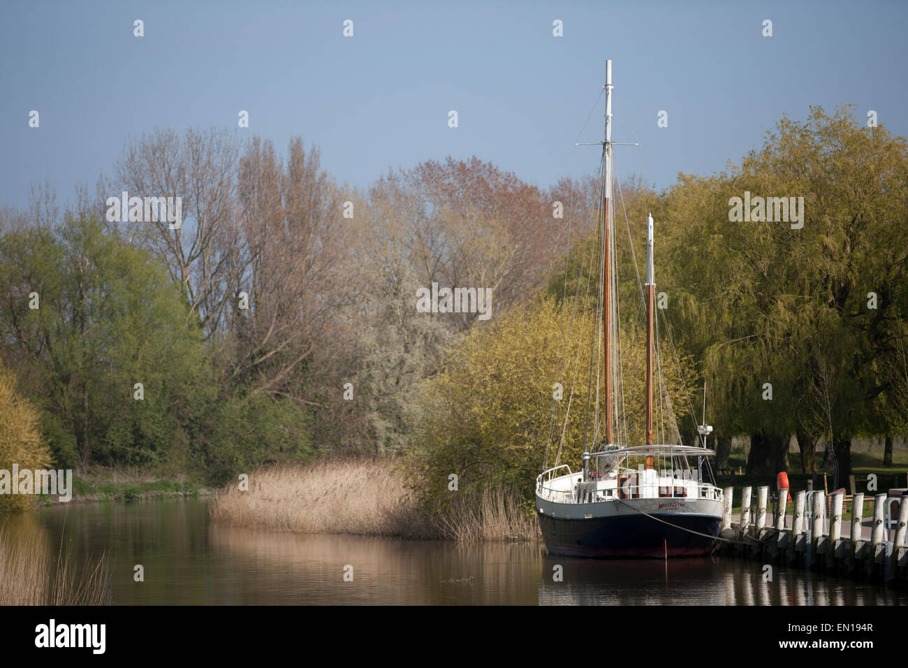 A boat moored on the River Stour, Sandwich, Kent, UK Stock Photo - Alamy