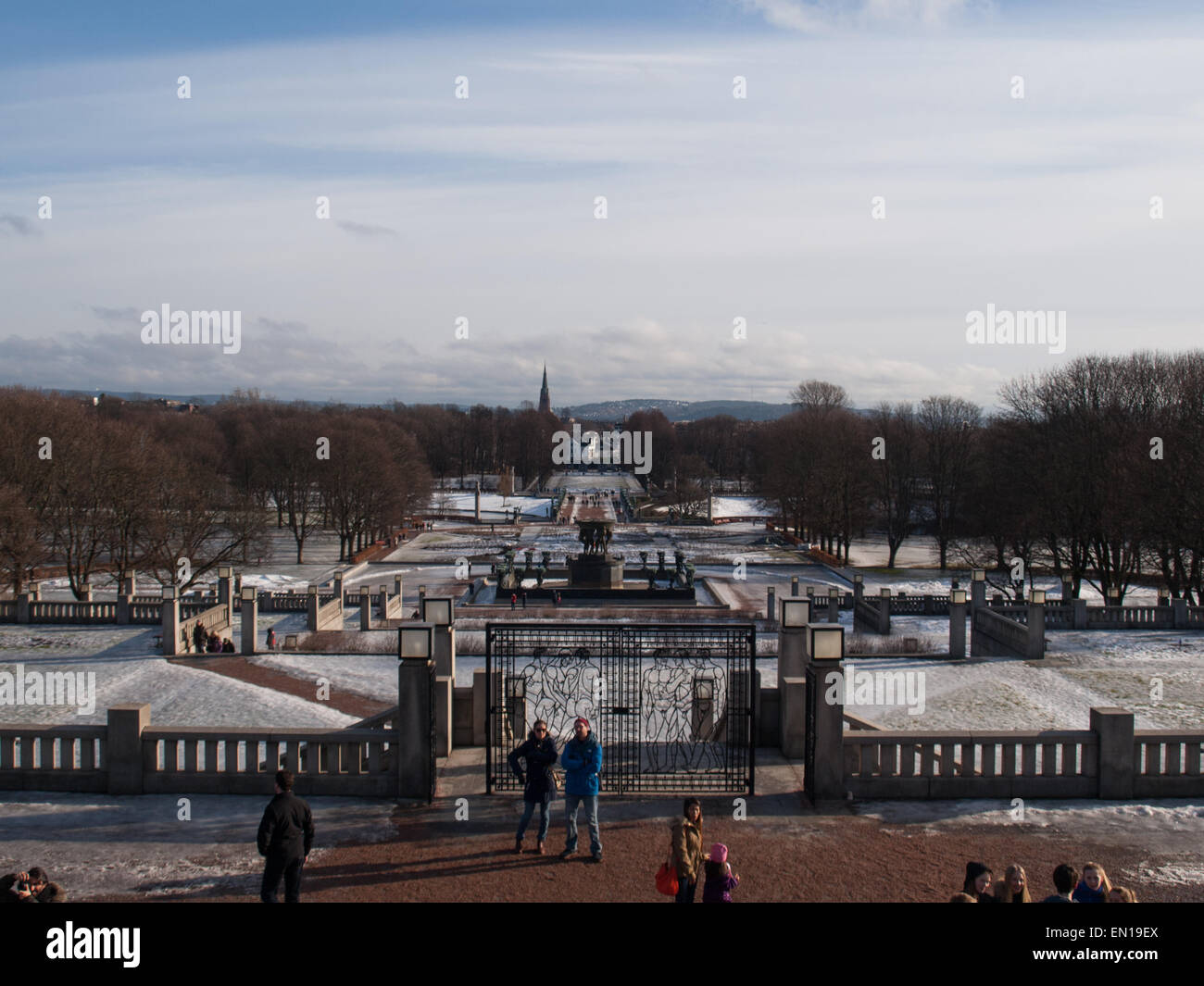 Upper view of the Frogner park from the Vigeland Monolith Stock Photo ...