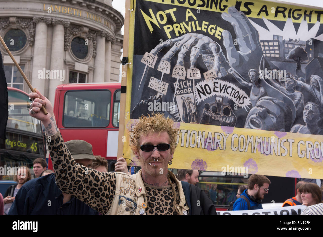 Brixton, London, 25th April 2015 Anti-gentrification protesters march ...